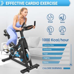 LABODI Exercise Bike, Stationary Indoor Cycling Bike, Cycle Bike for Home Cardio Gym, Belt Drive Workout Bike with 35 LBS Flywheel, Thickened Frame Upgraded Version