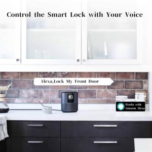 Smart Lock,SMONET Keyless Entry Door Lock,Remote Lock Unlock for Home Security,Easy Installation,Voice Control,Touchscreen Keypad Deadbolt,Code Bluetooth Electric Deadbolt for Hotel,Office