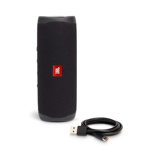 JBL FLIP 5 Portable Speaker IPX7 Waterproof Bundle with gSport Limited Edition Carbon Fiber Case (Black)