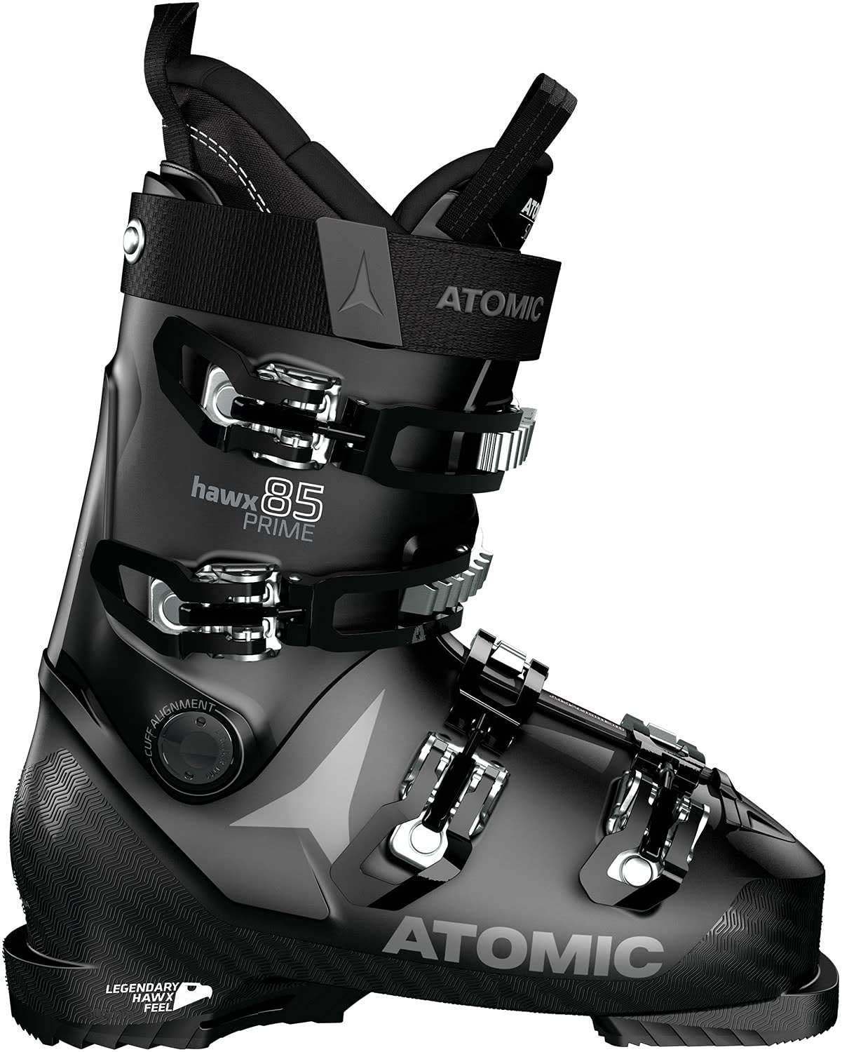 Atomic HAWX Prime 85 Ski Boots Womens Sz 7/7.5 (24/24.5) Black/Silver