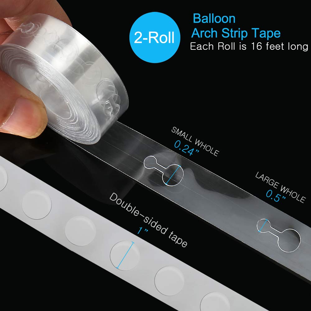 Balloon Arch kit & Balloon Garland Kit, 3 Rolls Balloon Arch Tape Strip with 3 Rolls Balloon Glue Point for Balloon Garland Strip for Birthday Wedding Baby Shower Party to Make Ballon Arch Garland