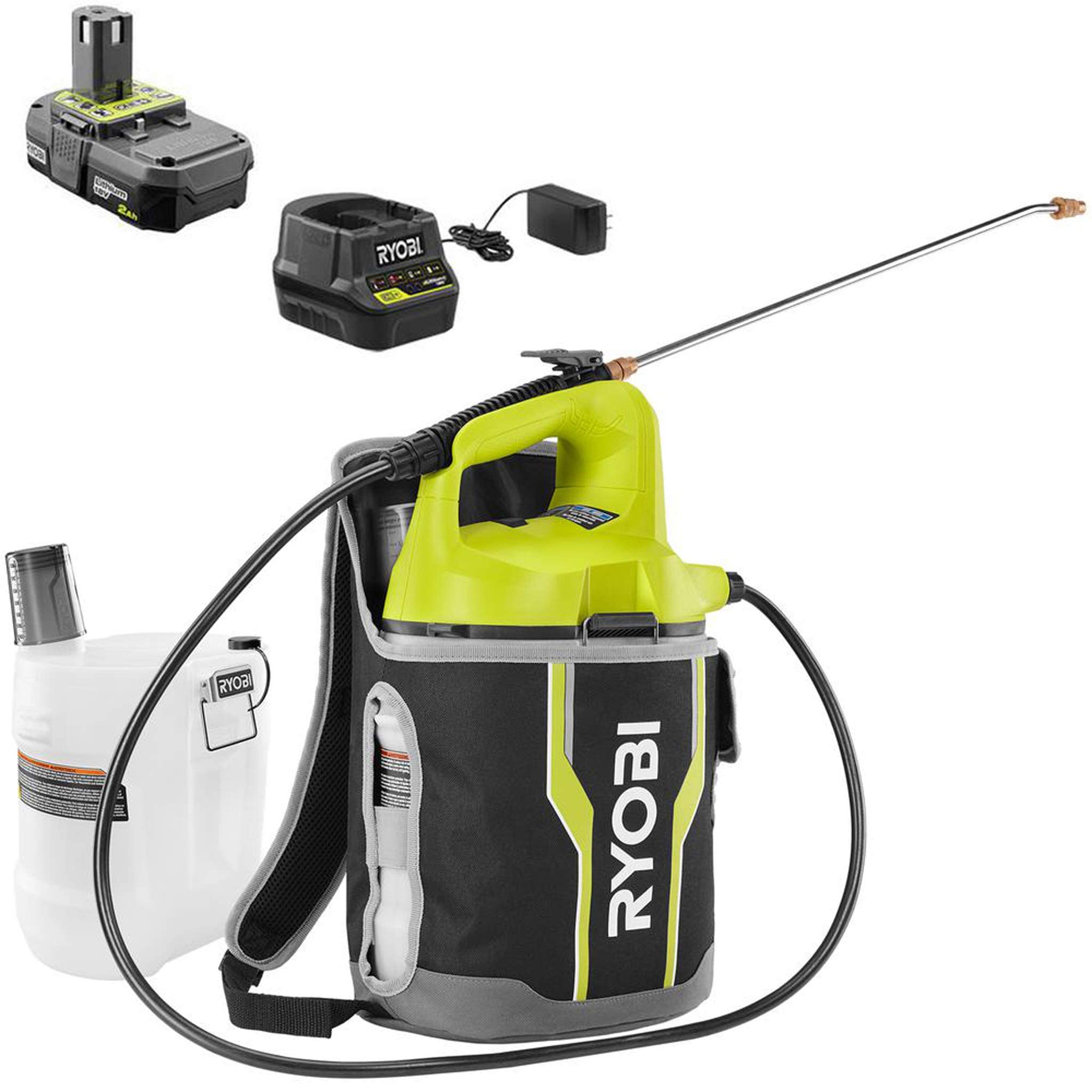 RYOBI Chemical Sprayer Kit 18-Volt Lithium-Ion Cordless Adjustable Nozzle 2 Gal