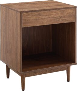 crosley furniture cf1117-wa liam mid-century record storage end table, walnut