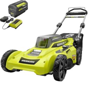 ryobi lawn mower 20 in. 40-volt lithium-ion brushless cordless walk behind