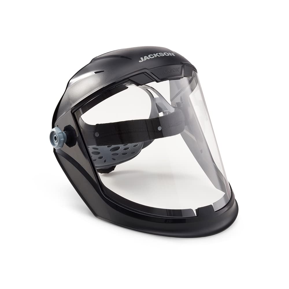 Jackson Safety Lightweight MAXVIEW Premium Face Shield with 370 Speed Dial Ratcheting Headgear – Anti Fog Coating