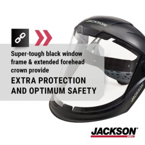 Jackson Safety Lightweight MAXVIEW Premium Face Shield with 370 Speed Dial Ratcheting Headgear – Anti Fog Coating