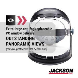 Jackson Safety Lightweight MAXVIEW Premium Face Shield with 370 Speed Dial Ratcheting Headgear – Anti Fog Coating