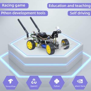 XiaoR Geek AI Racing Robot Powered by Jetson Nano Donkey Car with Deep Learning Slef Driving and Vision Line Following (with Jetson Nano+Assembled)