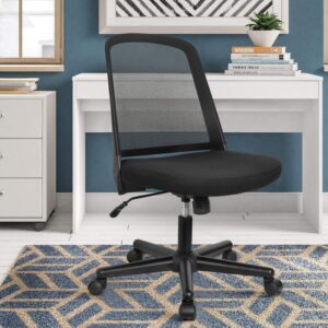 Funria Mid Back Mesh Office Chair Adjustable Ergonomic Swivel Executive All Mesh Task Chair with Flip Up Armrests Lumbar Support Computer Desk Chair