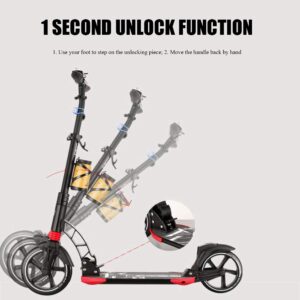 WRRAC-Trampolines Scooter, Stunt Scooters 230MM Enlarged Wheels Adult Brush The Street Durable Push Scooter Foldable Height-Adjustable Double Shock Absorber Safe Design