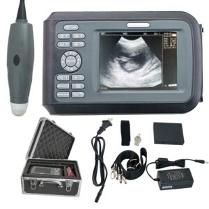 fencia veterinary ultra-sound scanner kit vet ultra sound machine for dog pregnancy, rechargeable smart b-ultrasound handscan with 3.5mhz mechanical sector probe for animals pets【us】