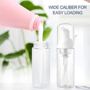 24Pcs 2oz Travel Soap Foam Bottle Empty Mini Plastic Dispenser Foaming Pump Cleaning Cosmetics Packaging Clear Portable for Refillable Castile Shampoo Hand Lotion