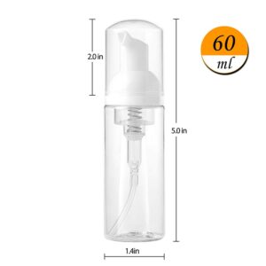 24Pcs 2oz Travel Soap Foam Bottle Empty Mini Plastic Dispenser Foaming Pump Cleaning Cosmetics Packaging Clear Portable for Refillable Castile Shampoo Hand Lotion