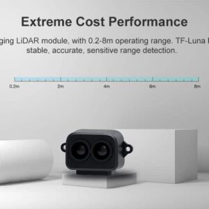 youyeetoo TF-Luna Lidar Sensor Kit, with 1x USB-TTL Adapter 1x Dupont Line, 0.2-8m Measurement Range Distance, Support Raspberry Arduino STM32 MCU for Drone Industrial Sensing Robot Smart Home