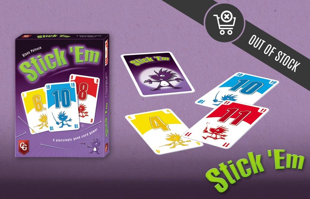 Capstone Games: Stick'Em Game, Classic Award-Winning, Fast & Simple Trick-Taking Card Game, Player with Most Points Wins, Ages 12 and Up