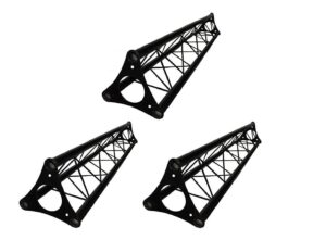 3x 5ft lighting triangle bolted truss 15' span 10"x10" diameter stand universal dj metal 5'