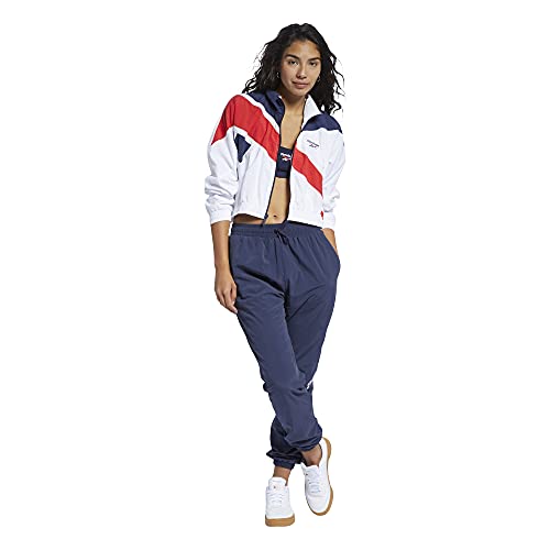 Reebok Classics Cropped Track Top, White/Vector Navy/Vector red, L