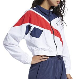 Reebok Classics Cropped Track Top, White/Vector Navy/Vector red, L