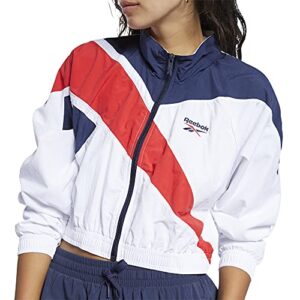 Reebok Classics Cropped Track Top, White/Vector Navy/Vector red, L