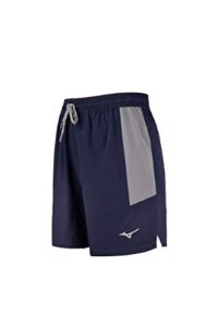 mizuno men's 7 inch volley short, navy-shade, large