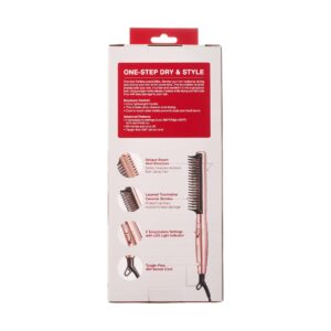 KISS Dry and Style Heat Brush, Wet to Dry Detangling and Volumizing Heat Comb, Tourmaline Ceramic Bristles, 2 Temperature Settings, Ultra Lightweight Handle, 360° Swivel Power Cord, 1.19 Lbs.