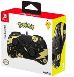 nintendo switch horipad mini (black & gold pikachu edition) by hori - officially licensed by nintendo & pokémon