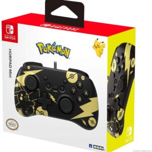 Nintendo Switch HORIPAD Mini (Black & Gold Pikachu Edition) by HORI - Officially Licensed By Nintendo & Pokémon