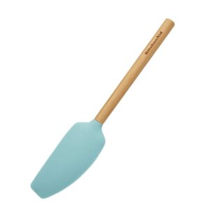 kitchenaid universal bamboo handle mixer spatula, one size, aqua sky white