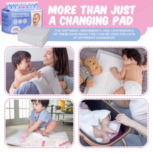 Disposable Changing Pads for Baby (54 Pack) - Super Soft, Ultra Absorbent & Waterproof Large Diaper Changing Pad Liners - Baby Changing Pad Cover & Bed Pads