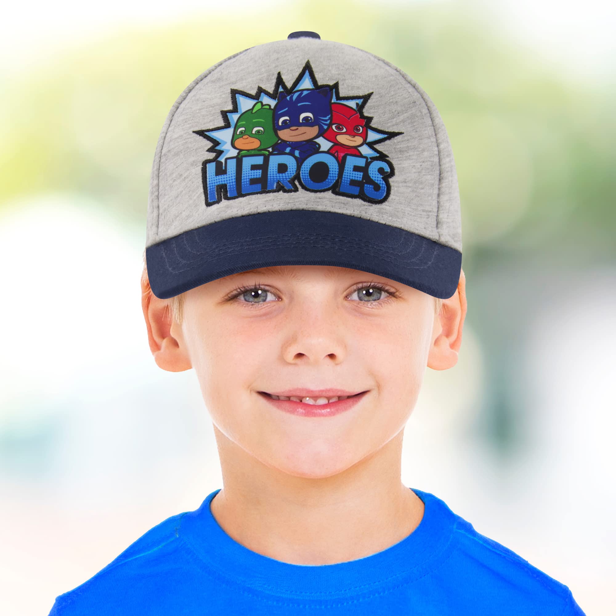 PJ Masks boys Toddler Hat for Boyâ€™s Ages 2-7, Pj Masks Kids Baseball Cap, Gray, 4-7 Years US