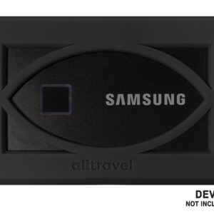 Alltravel External Solid State Drive Bumper Sleeve for Samsung T7,T7 Touch Portable SSD - 1TB, 2TB, 500GB - USB 3.2 External Solid State Drives, Super Strong Bumper Anti Shock, Shake and Drop (Black)