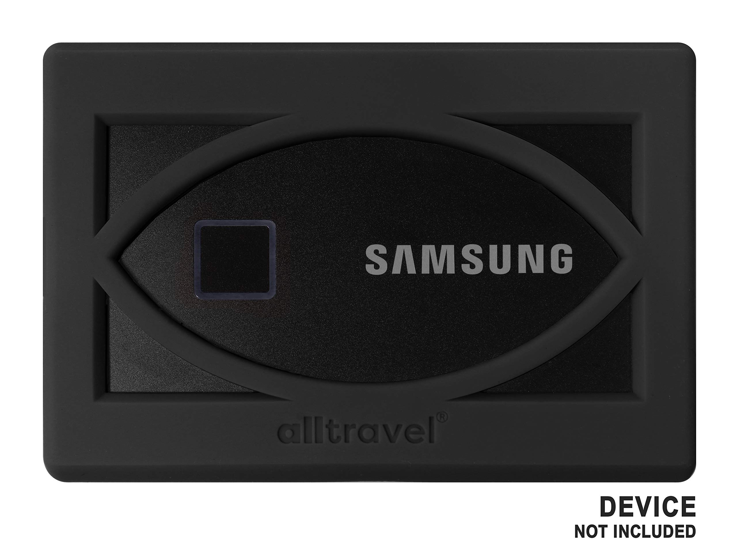 Alltravel External Solid State Drive Bumper Sleeve for Samsung T7,T7 Touch Portable SSD - 1TB, 2TB, 500GB - USB 3.2 External Solid State Drives, Super Strong Bumper Anti Shock, Shake and Drop (Black)