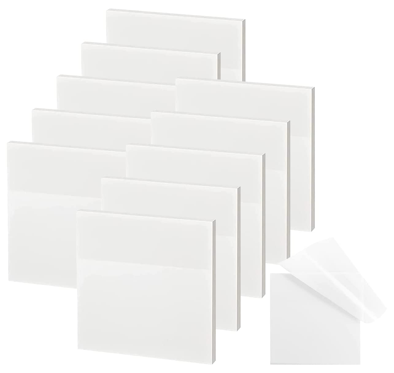 Clear Sticky Notes Transparent Self-Sticky Notes Repeatable Paste PET 500 Sheets (3'' x 3'')