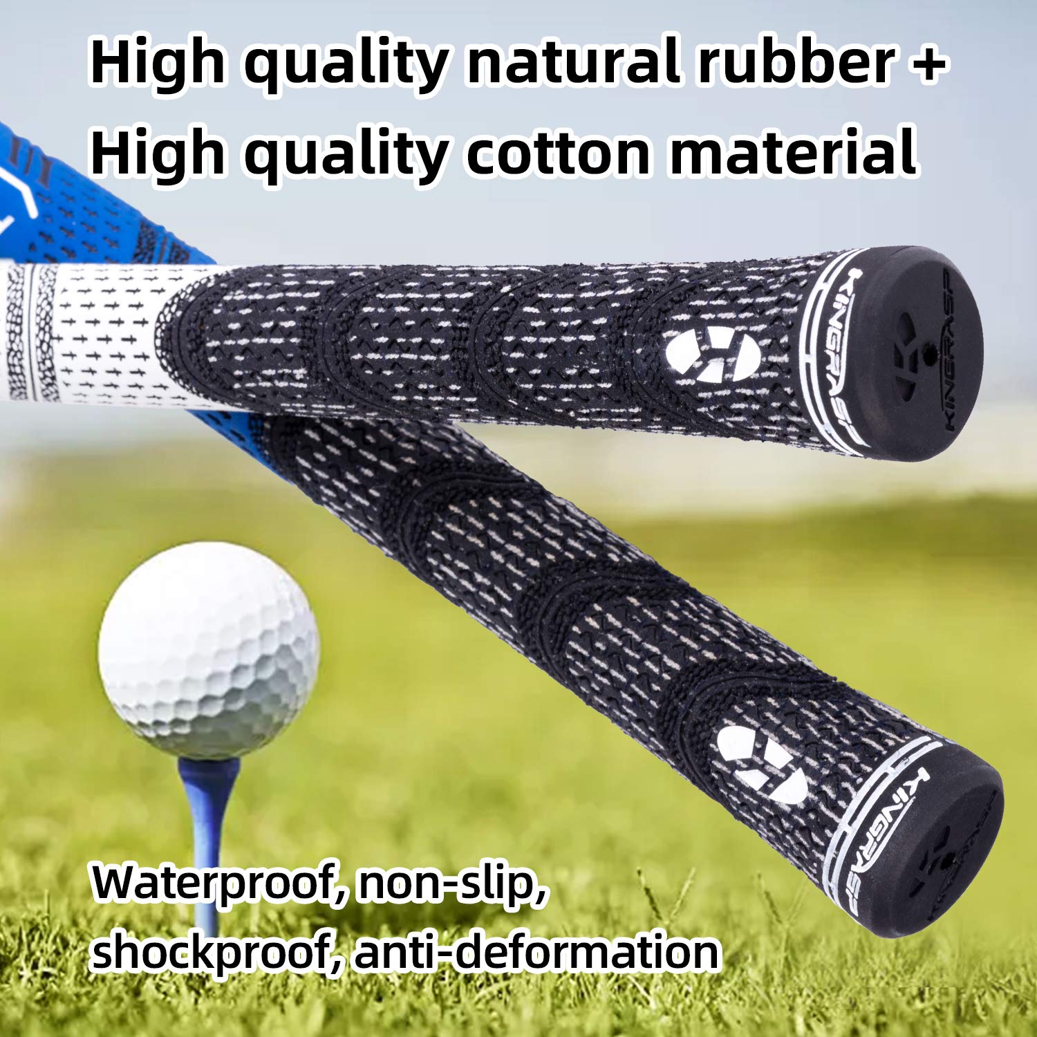 Lehui KINGRASP Golf Grips, Standard/Midsize, Golf Grips Set of 13(Free 13 Tapes), Anti-Slip Rubber Golf Club Grips, 8Colors Optional (Orange, Midsize)