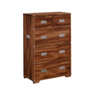 sauder vista key 5-drawer dresser, l: 31.5" x w: 15.67" x h: 46.69", blaze acacia finish