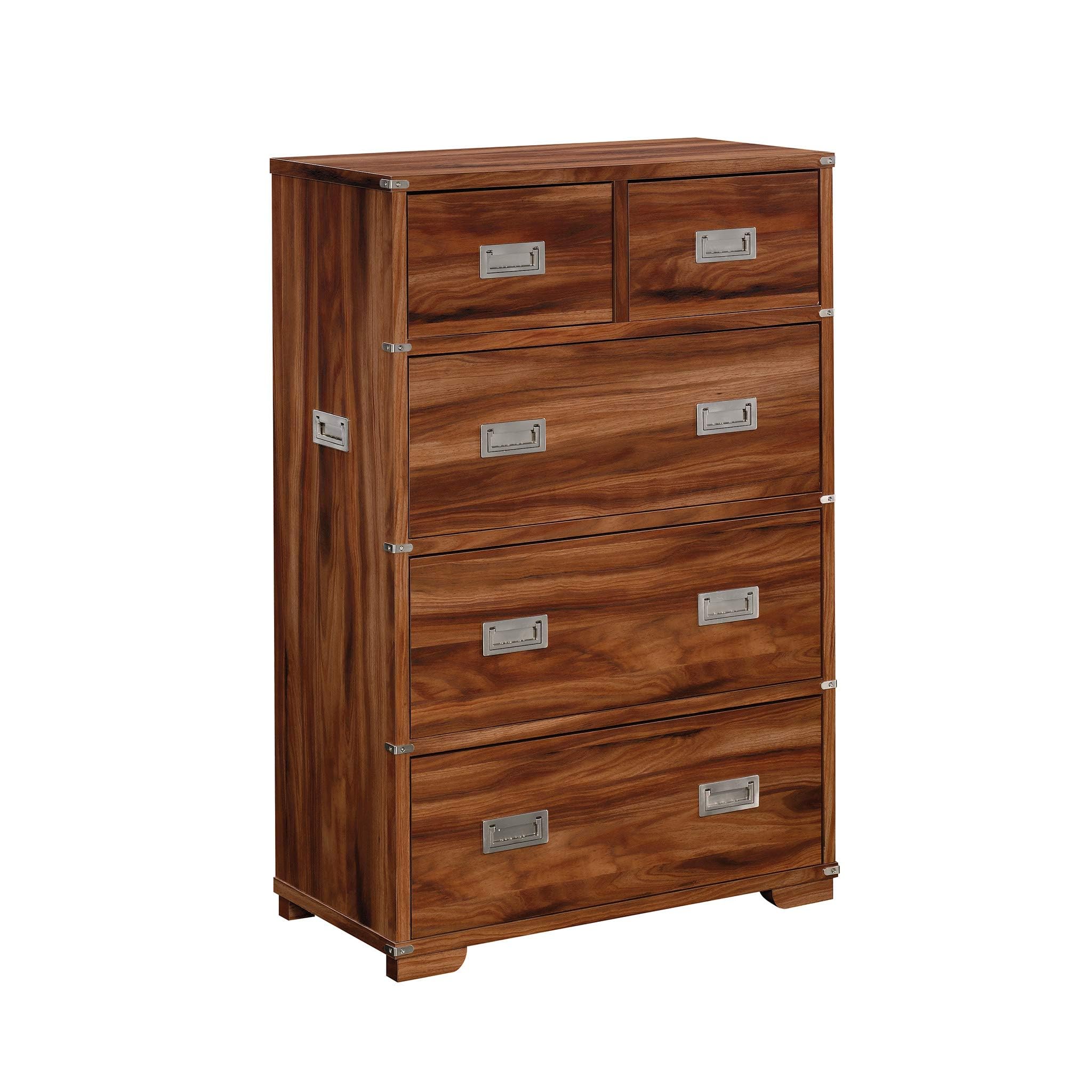 Sauder Vista Key 5-Drawer Dresser, L: 31.5" x W: 15.67" x H: 46.69", Blaze Acacia Finish