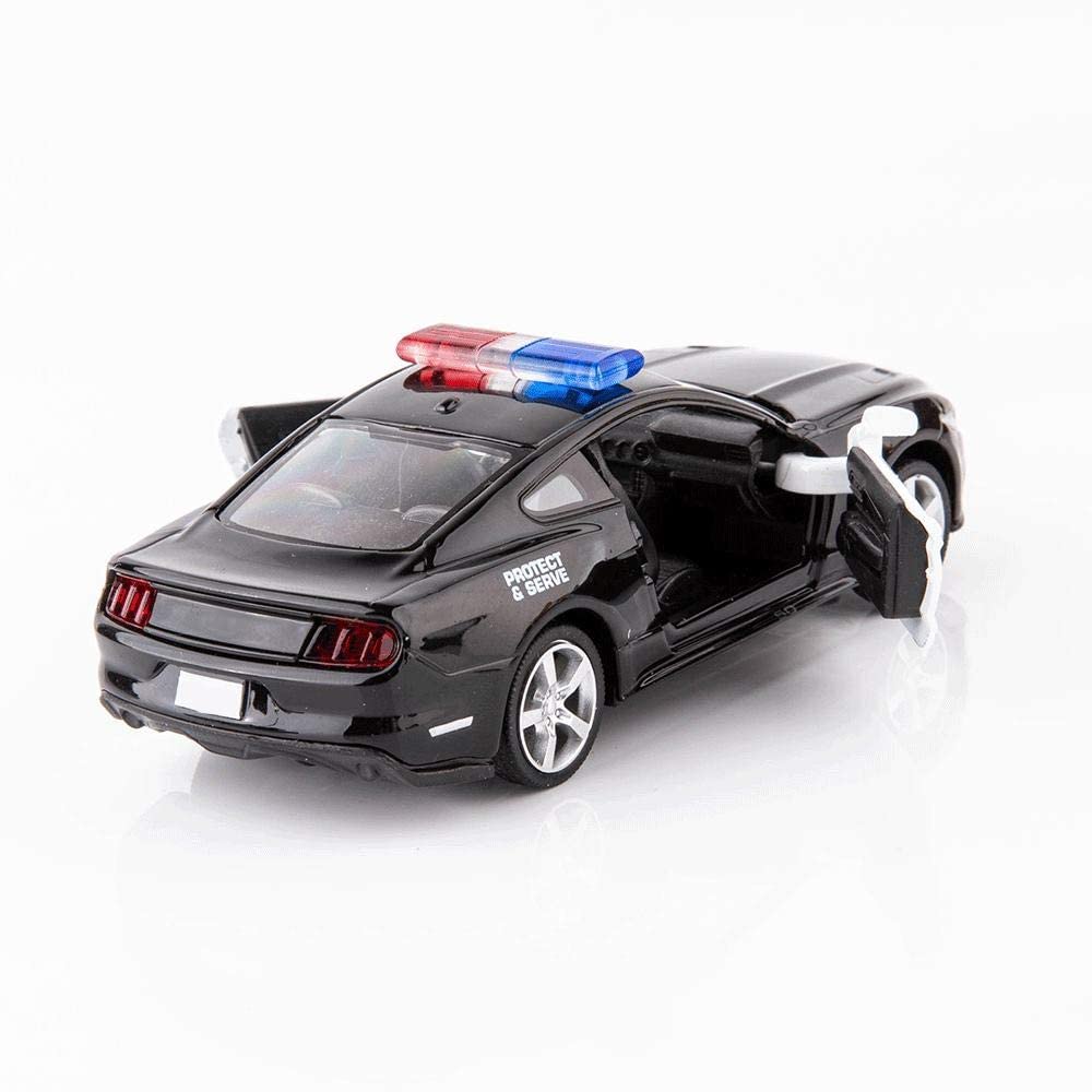 BDTCTK 1/36 GT Police Car Model Zinc Alloy Die-Cast Pull Back Vehicles Kid Toys for Boy Girl Gift (Black)