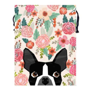 gymnastics grip bag floral boston terrier drawstring bag sports equipment bag