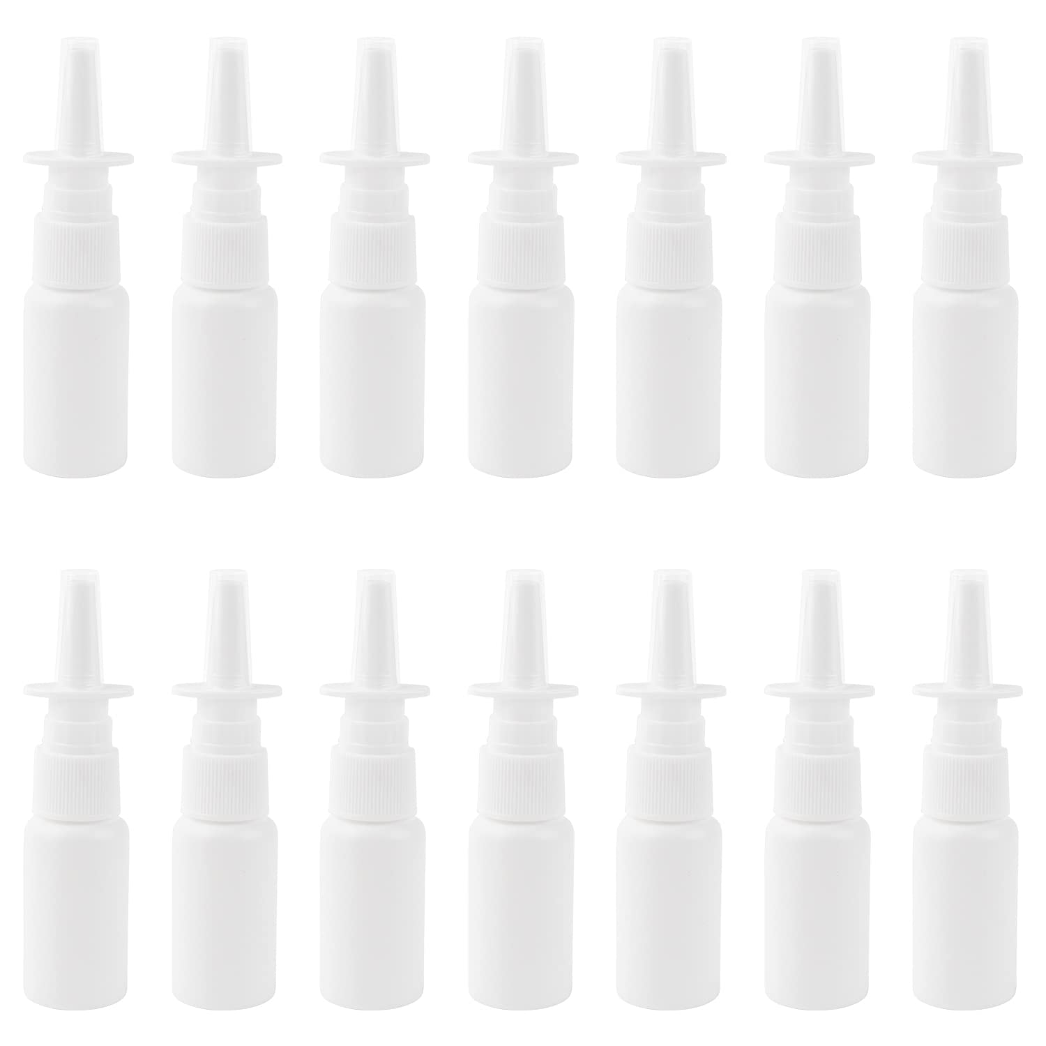 AUEAR, 5 Pack 20ml White Plastic Empty Refillable Nasal Spray Bottles Mist Nose Nasal Sprayer Bottle Mist Sprayers Atomizers Makeup Water Container for Travel Outdoor