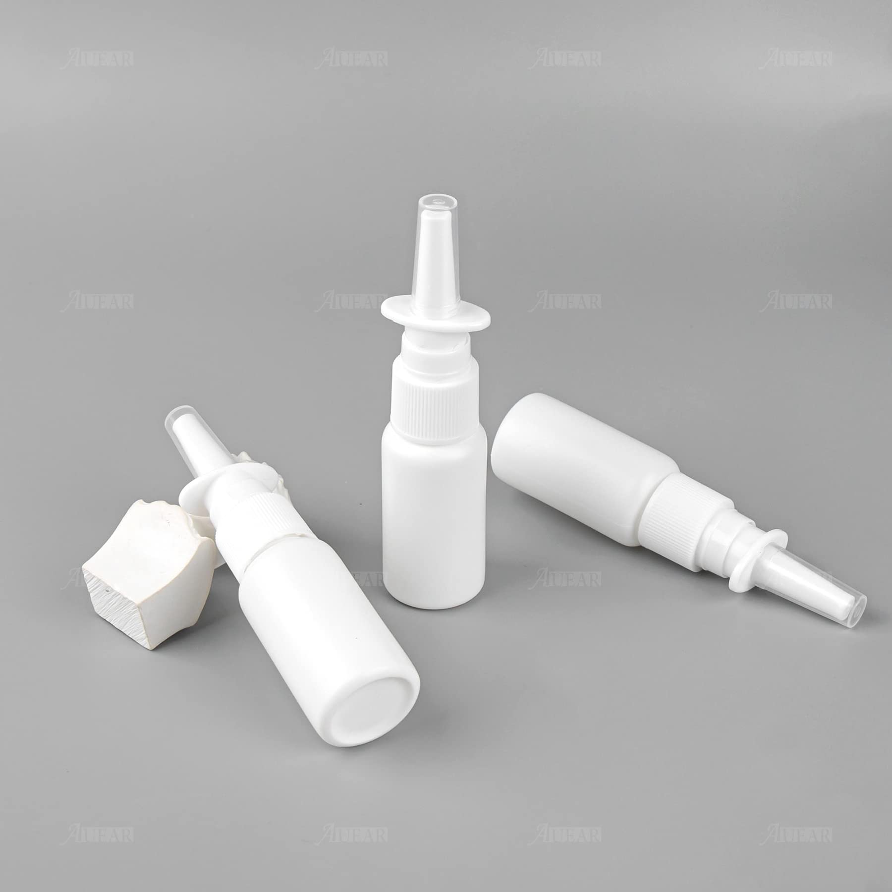 AUEAR, 5 Pack 20ml White Plastic Empty Refillable Nasal Spray Bottles Mist Nose Nasal Sprayer Bottle Mist Sprayers Atomizers Makeup Water Container for Travel Outdoor