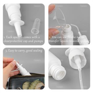 AUEAR, 5 Pack 20ml White Plastic Empty Refillable Nasal Spray Bottles Mist Nose Nasal Sprayer Bottle Mist Sprayers Atomizers Makeup Water Container for Travel Outdoor