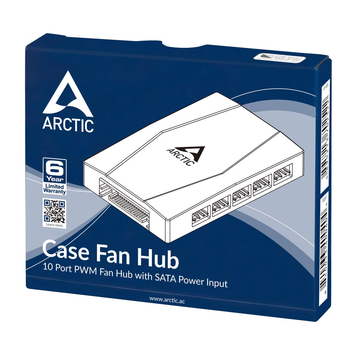 ARCTIC Case Fan Hub - 10-fold PWM Fan Distributor with SATA Power, Fan Hub - Black