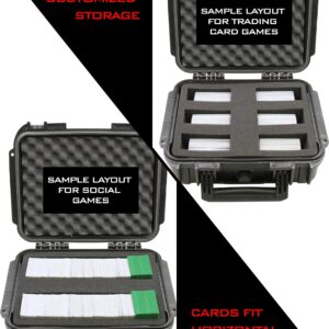 CASEMATIX Waterproof Trading Card Case for 1000+ Cards - Hard Shell Trading Card Box with Customizable Foam Compatible with Magic The Gathering, Cards Against Humanity, PSA Sports Cards & More