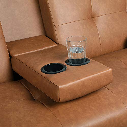 Topeakmart Adjustable Faux Leather Sofa Futon Modern Sofa Bed Convertible Sofa Couch Sleeper with Armrest Recliner Couch Home Furniture Brown