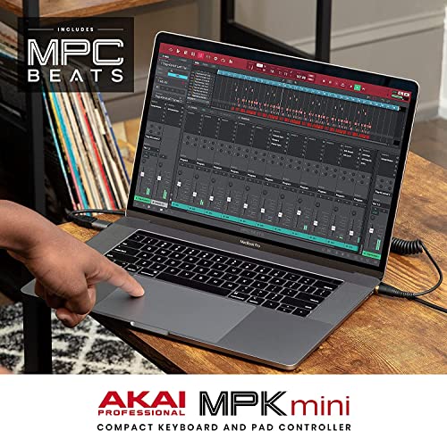 AKAI Professional MPK Mini MK3 - 25 Key USB MIDI Keyboard Controller With 8 Backlit Drum Pads, 8 Knobs and Music Production Software Included