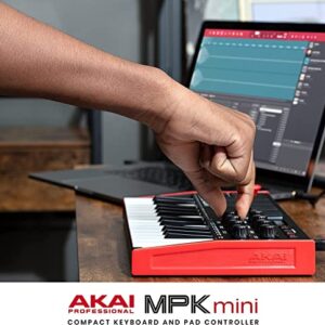 AKAI Professional MPK Mini MK3 - 25 Key USB MIDI Keyboard Controller With 8 Backlit Drum Pads, 8 Knobs and Music Production Software Included