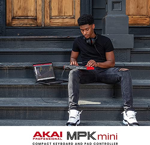 AKAI Professional MPK Mini MK3 - 25 Key USB MIDI Keyboard Controller With 8 Backlit Drum Pads, 8 Knobs and Music Production Software Included