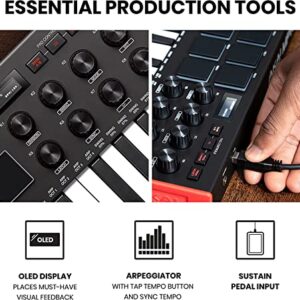 AKAI Professional MPK Mini MK3 - 25 Key USB MIDI Keyboard Controller With 8 Backlit Drum Pads, 8 Knobs and Music Production Software Included