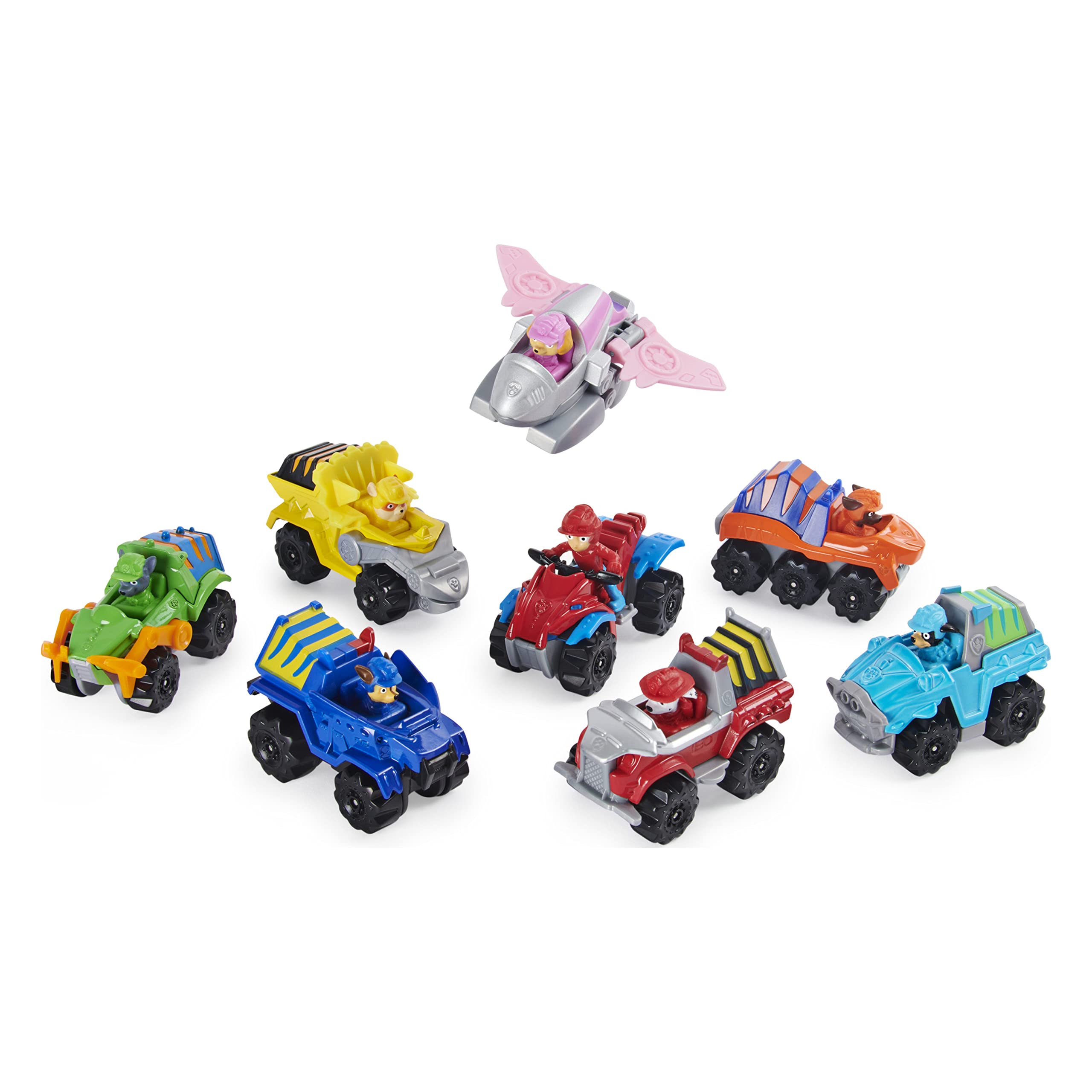 PAW Patrol, True Metal Dino Rescue Gift Pack of 8 Collectible Die-Cast Vehicles, 1:55 Scale