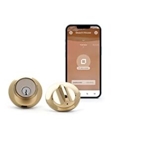 Level Home Inc. Level Lock Smart Lock Touch Edition - Smart Deadbolt for Keyless Entry Using Touch, Key Card or Smartphone, Bluetooth Lock, Compatible with Apple HomeKit, Polished Brass